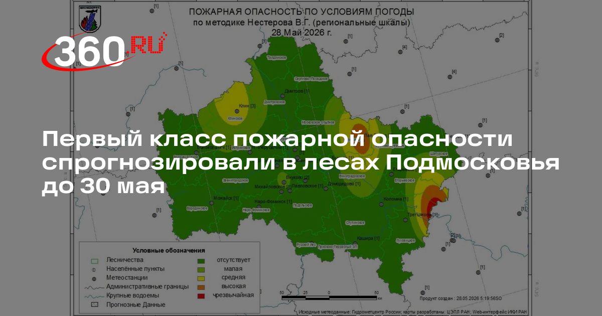 Первый класс пожарной опасности спрогнозировали в лесах Подмосковья до ...